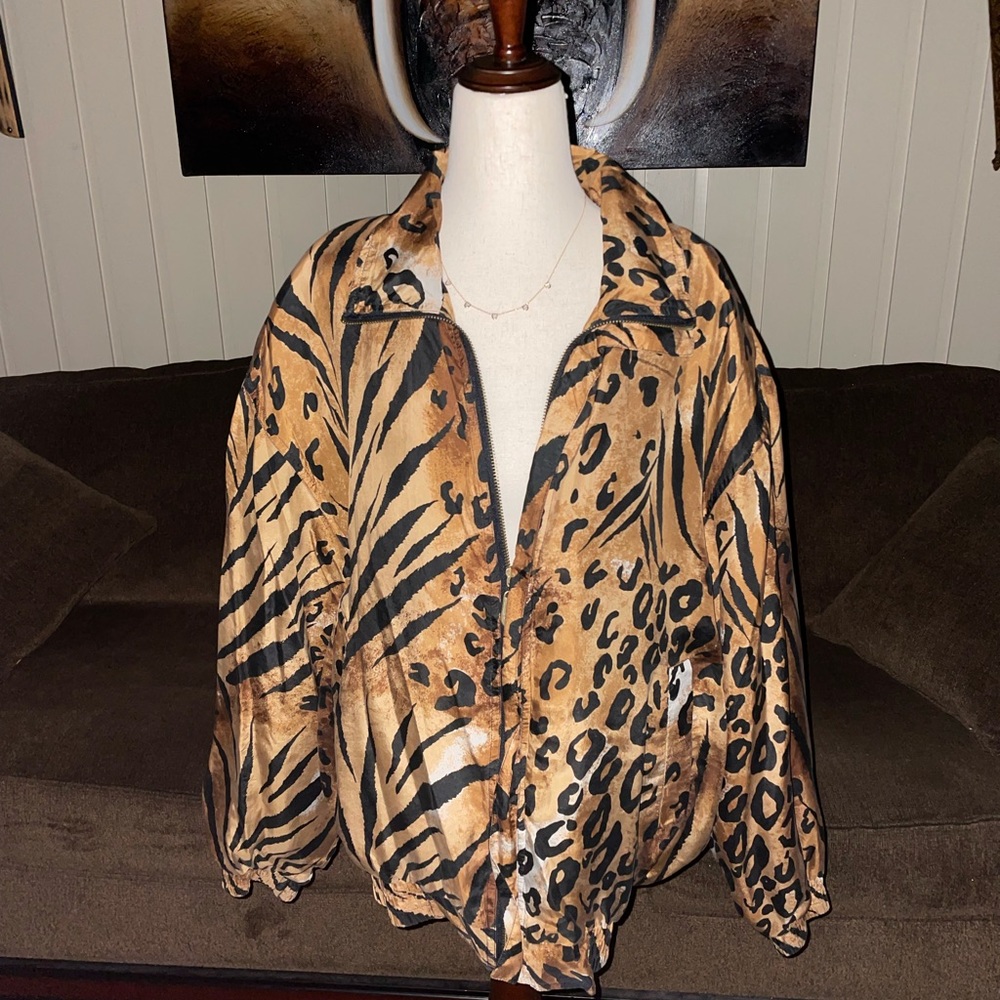 Fuda Silk Size Large Leopard Print Brown/Black Women … - Gem